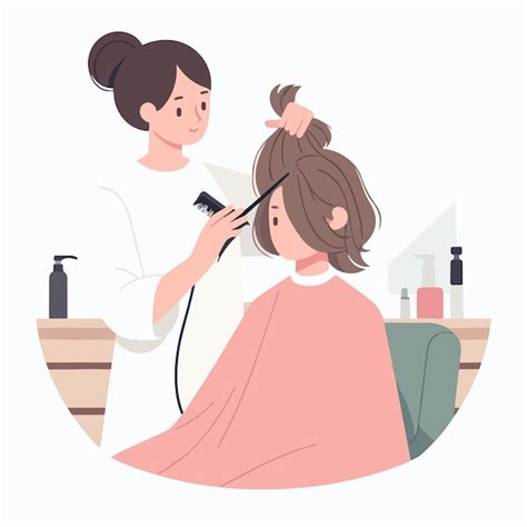 Premium Vector Vector Of A Woman Shaving Her Hair In A Flat Design Style