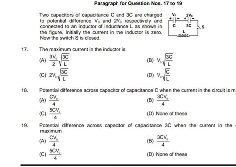 Potential Difference Across Capacitor Of Capacitance C When The Current I