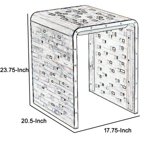 Upside U Shape Rectangular Top End Table With Cut Outs Natural Brown