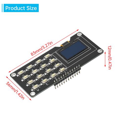 Pcbfun 0 96 1 3 Inch Oled Display Iic White Sh1106 Ssd1306 Ssd1315 With 4x4 Key Matrix Keyboard
