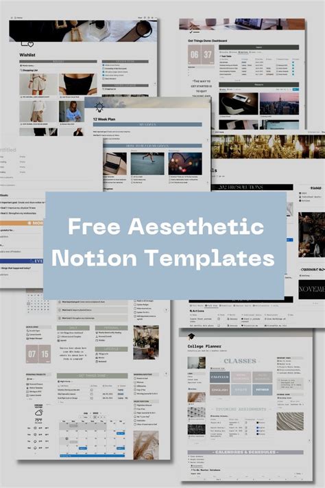 Free Aesthetic Notion Templates Digital Planner College Babe Digital Planner Week