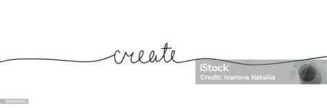 Create Word One Line Continuous Calligraphy Text Stock Illustration