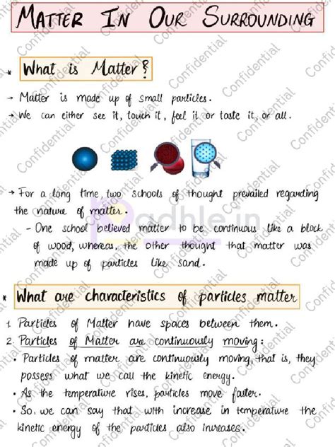 Matter In Our Surrounding Class 9 Notes Pdf