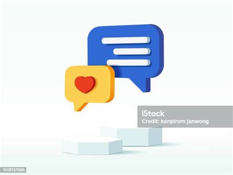 채팅 거품 또는 음성 거품 아이콘 웹 사이트 Ui 흰색 배경 3d 렌더링 일러스트 레이 션 0명에 대한 스톡 벡터 아트 및 기타 이미지 0명 3차원 형태 강단