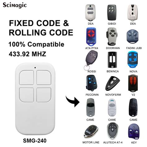 Universal Gate Remote Control 433 92mhz Rolling Fixed Code Remote