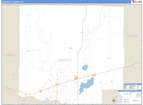 Crowley County Colorado Zip Code Wall Map