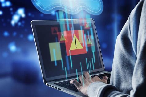 Premium Photo System Error And Warning System Concept With Perspective View On Human Hand