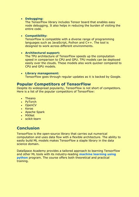 Tensorflow Overview Features And Advantagespdf