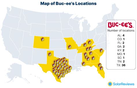 Map Of Buc Ees Locations In Usa