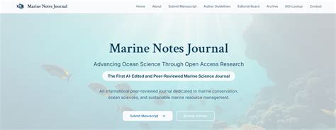 Launching Marine Notes Journal A New Voice For Marine Science And