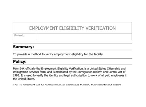 Employment Eligibility Verification Policy Asc Solutions Library