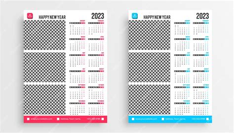 Календарь 2023 шаблон дизайна календаря дизайн настенного календаря на 2023 год Премиум векторы