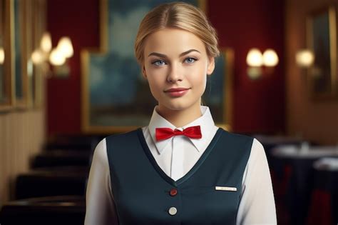 Elegant Hostess Uniform Generate Ai Premium Ai Generated Image