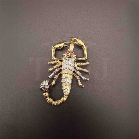 14k Tri Color Gold Scorpion Pendant Property Room