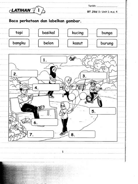 Latihan 1 Baca Perkataan Dan Label Dengan Betul Pdf