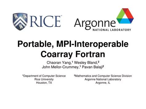 Ppt Portable Mpi Interoperable Coarray Fortran Powerpoint Presentation Id2607251
