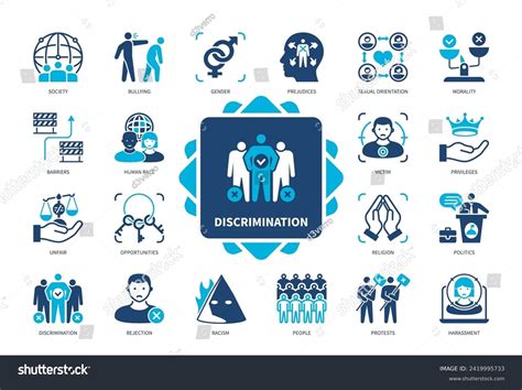 Discrimination Icon Set Racism Harassment Society Stock Vector Royalty