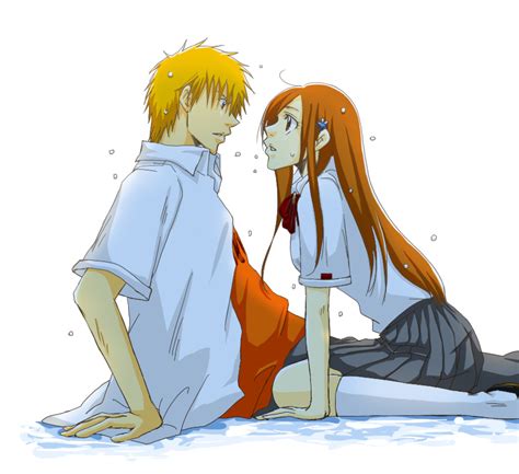 Inoue Orihime And Kurosaki Ichigo Bleach Drawn By Nachi Casa N Danbooru