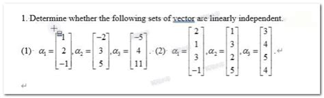 Solved Determine Whether The Following Sets Of Vector Are Chegg