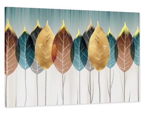 ᐉ Картина на полотні у вітальню спальню Абстракція листя 30х60 см Mlp 14 • Краща ціна в Києві