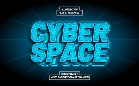 Premium Vector Cyberspace 3d Bold Text Style Effect