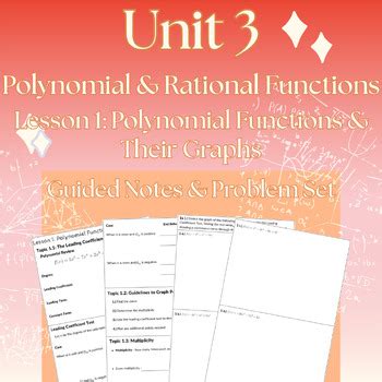 Precalculus Unit 3 Lesson 1 Polynomial Functions Their Graphs