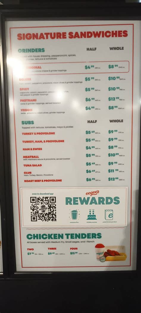 Menu At Eegees Pub And Bar Phoenix W Bell Rd