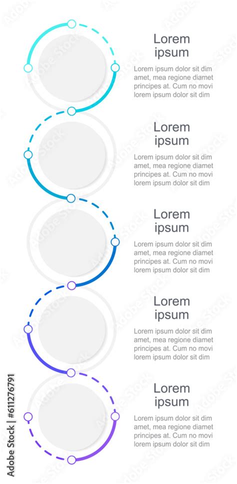 Blue Gradient Vertical Infographic Chart Design Template Abstract Infochart With Copy Space