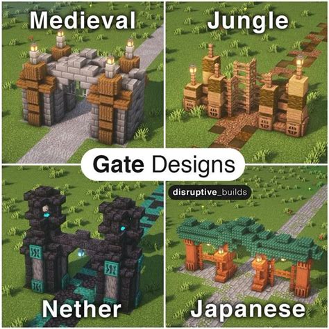 4 Gate Designs For Minecraft With Tutorial Video