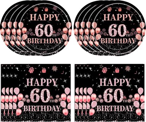 Juhap 60th Birthday Decorations For Men Women Rose Gold 60