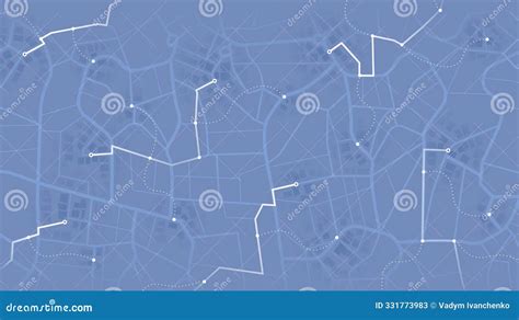 Abstract Map With Pins Location On Streets Marked With Different Colors Pins Connected By