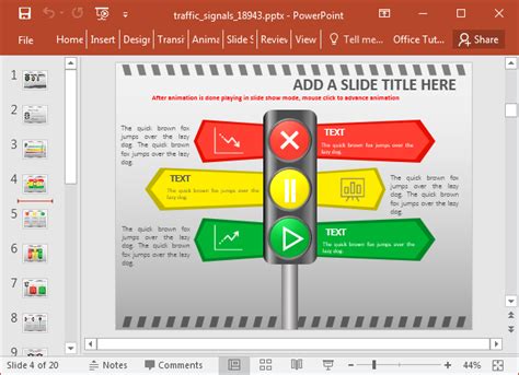 Animated Traffic Signal Template For Powerpoint