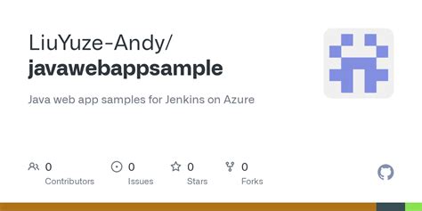 Github Liuyuze Andyjavawebappsample Java Web App Samples For Jenkins On Azure