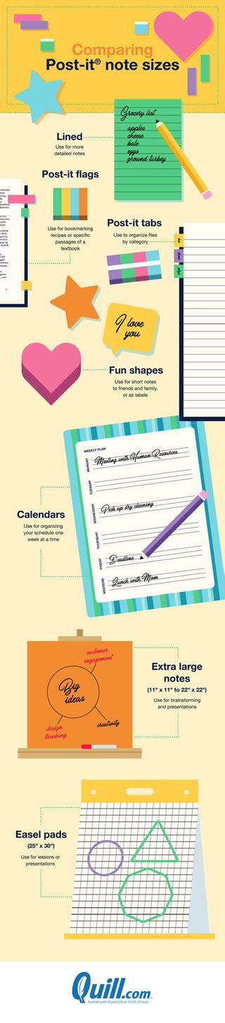 Comparing Post It Note Sizes Quill Com