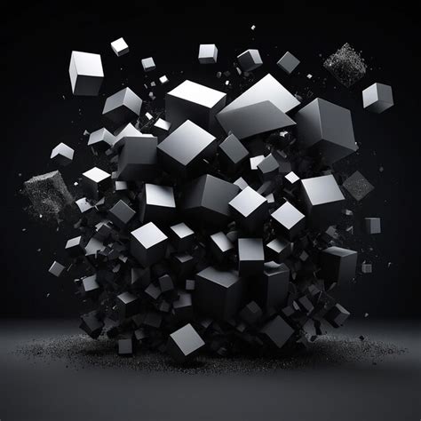 Abstract Colorful Cube Shapes Sculpture Premium Ai Generated Image