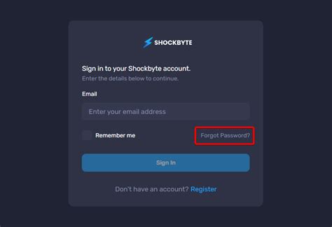 How To Reset Your Shockbyte Panel Account Password Shockbyte