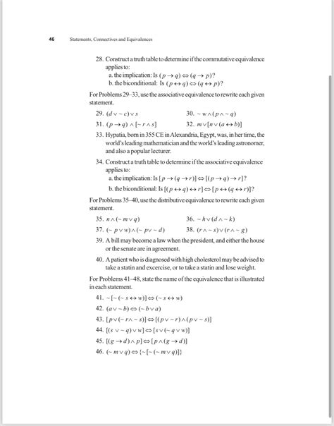 Solved 46Statements Connectives And Equivalences28 Chegg Com