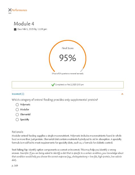 Adaptive Quizzes Exit Performance Module 4 Due Feb 5 2023 By