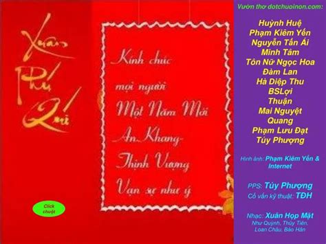 PPT V ườ n th ơ dotchuoinon Huỳnh Huệ Phạm Kiêm Yến Nguyễn Tấn Ái Minh Tâm Tôn Nữ Ngọc Hoa