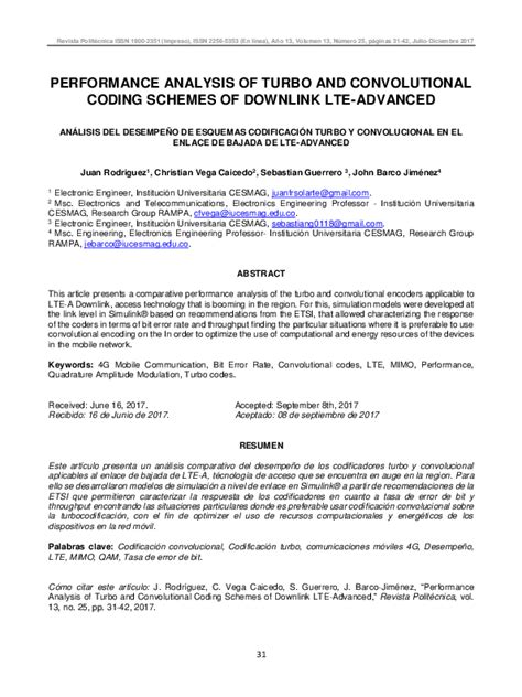 Pdf Performance Analysis Of Turbo And Convolutional Coding Schemes Of