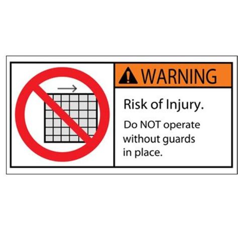 2 X 4 Warning Do Not Remove Guard Durable Safety Label Correct Products