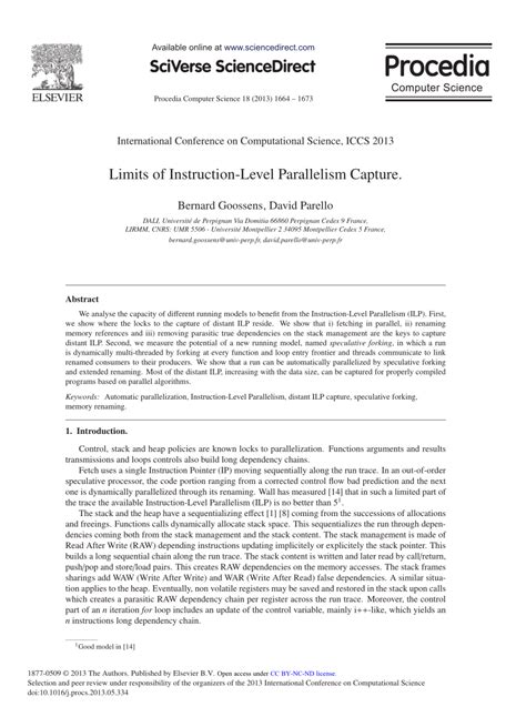 Pdf Limits Of Instruction Level Parallelism Capture