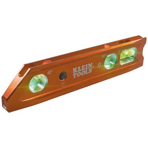 Klein Tools Aluminum 9 In 3 Vial Magnetic Torpedo Level 935rblt At