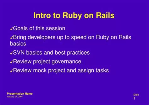 ppt intro to ruby on rails powerpoint presentation free download