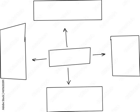 Simple Sketch Infographic Mind Map With Arrows And Rectangles To Place Your Text Create Ideas