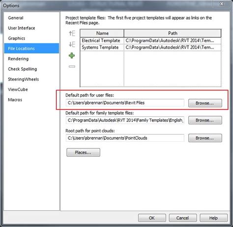 solved set default file location when clicking open projects