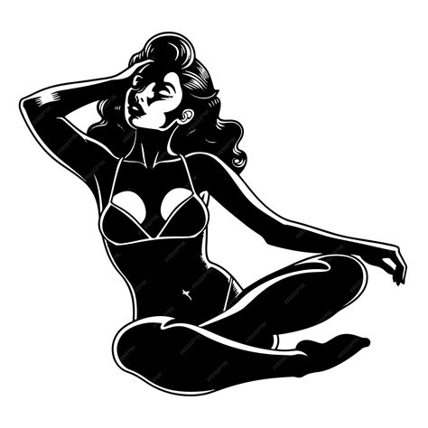 Pin Up Girl Silhouette Vector Premium Ai Generated Vector