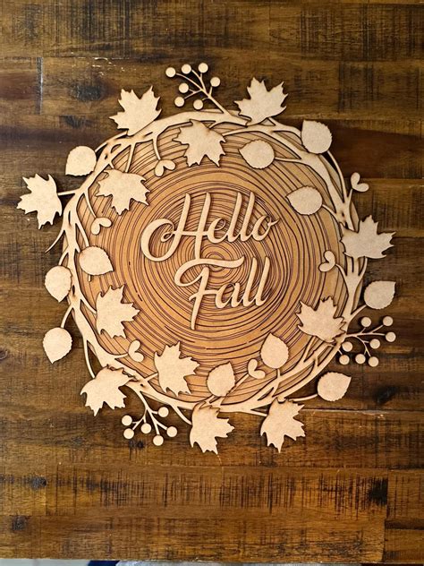 Hello Fall Door Hanger Cutouts Only Fall Cutouts Etsy