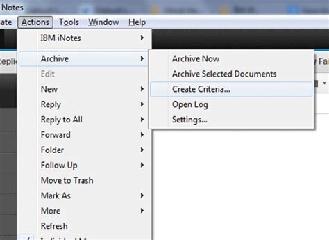 Lotus Notes Archive NSF File Location Archiving Create Unarchiving