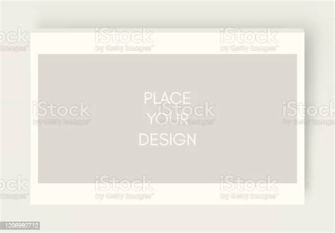 풍경 지향 잡지 또는 카탈로그의 모형 빈 용지 광고 및 홍보 메시지를 위한 요소 설계를 위한 3d 벡터 일러스트레이션 3차원 형태에 대한 스톡 벡터 아트 및 기타 이미지